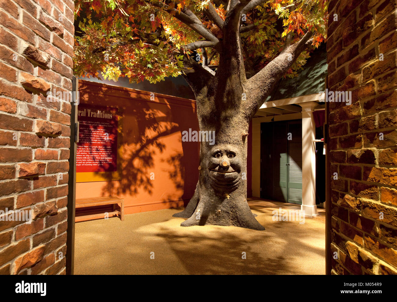 Tree with a face in Earlyworks Museum Stock Photo - Alamy