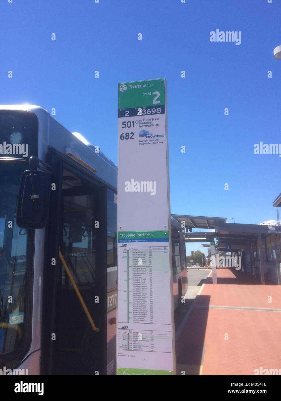 Bus stand 2 at Bull Creek Station, October 2016 Stock Photo - Alamy