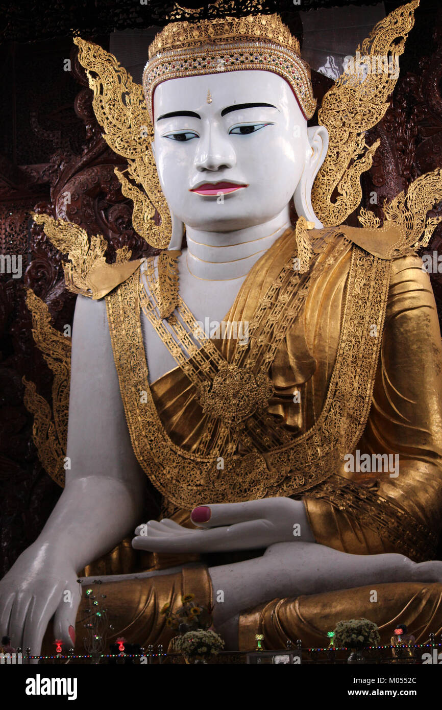The Buddha statue at Nga Htat Gyi Pagoda in Yangon, Myanmar, is one of ...