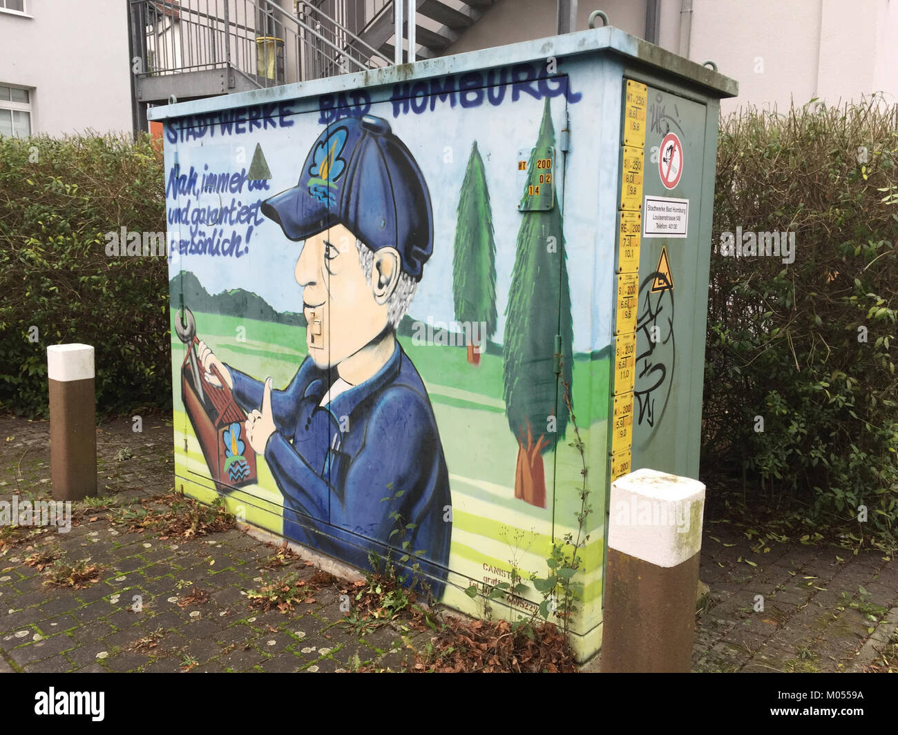 Photograph of a canister-shaped Stromkasten (electricity distribution ...