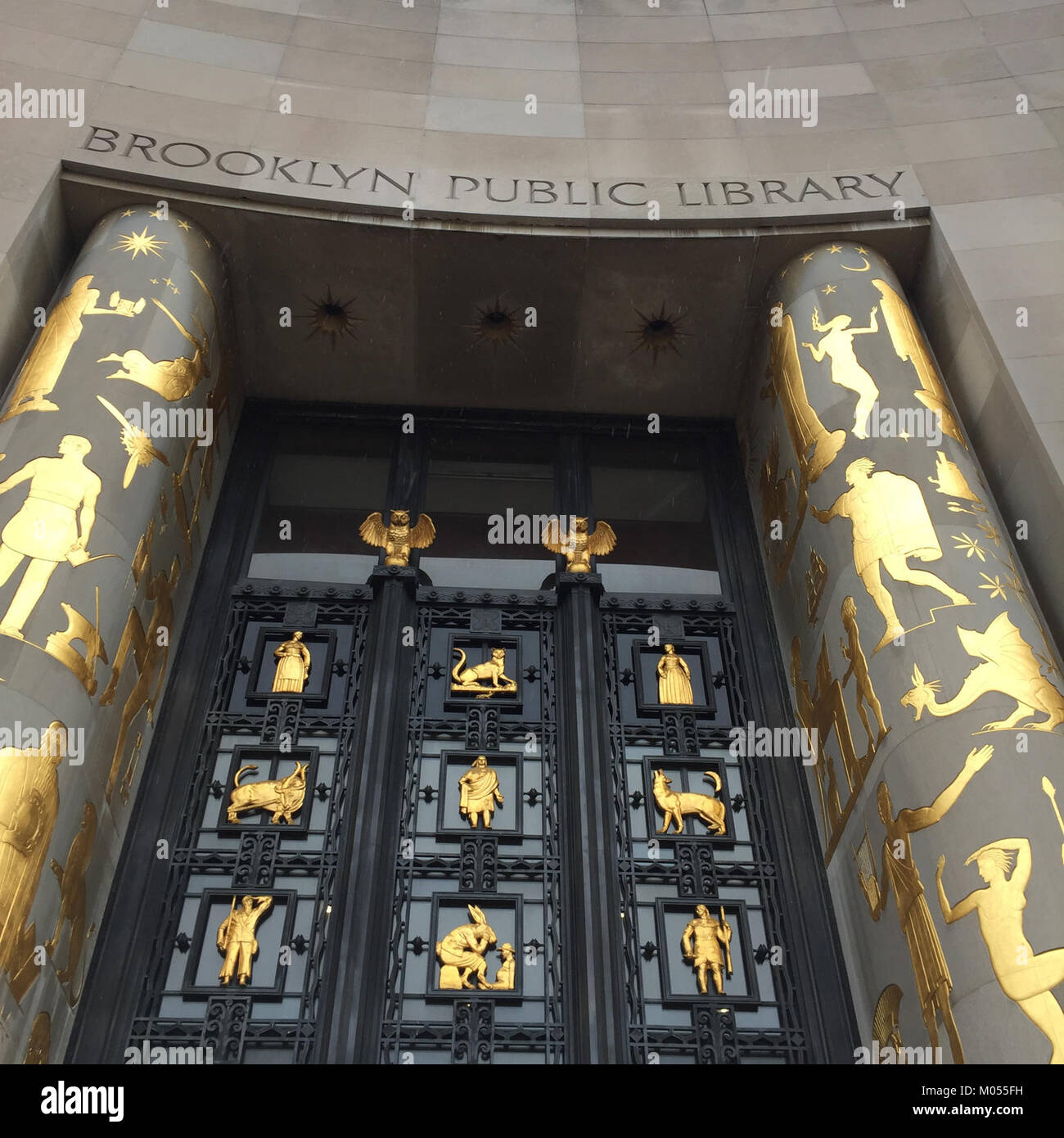 The BPL gold entrance represents a prominent architectural feature of ...