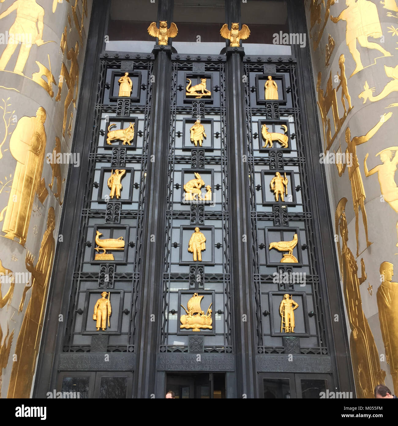 Gold entrance to the BPL (Boston Public Library), an iconic feature of ...