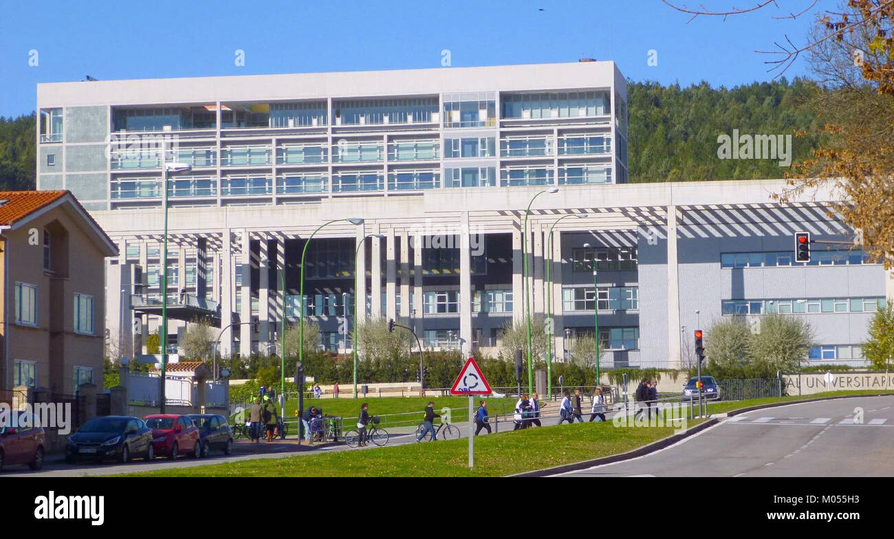 This image shows the exterior of the Hospital Universitario in Burgos ...
