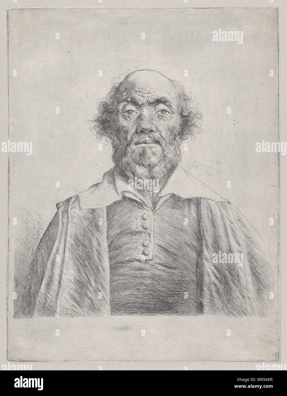 This bust, created in the classical style, depicts an elderly man and ...