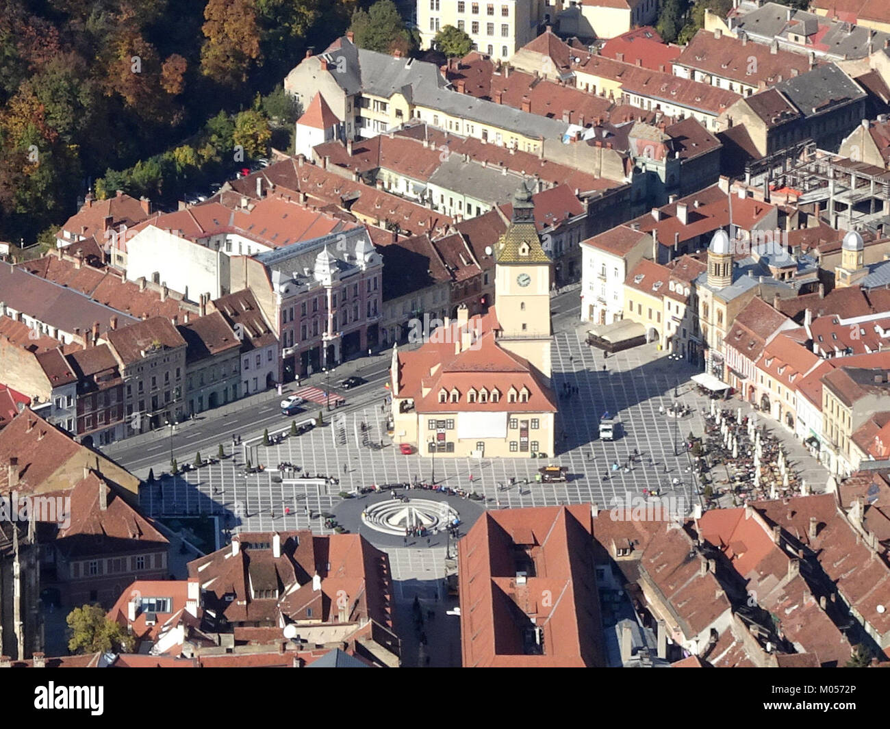 A photograph of a council square, capturing its layout and surroundings ...