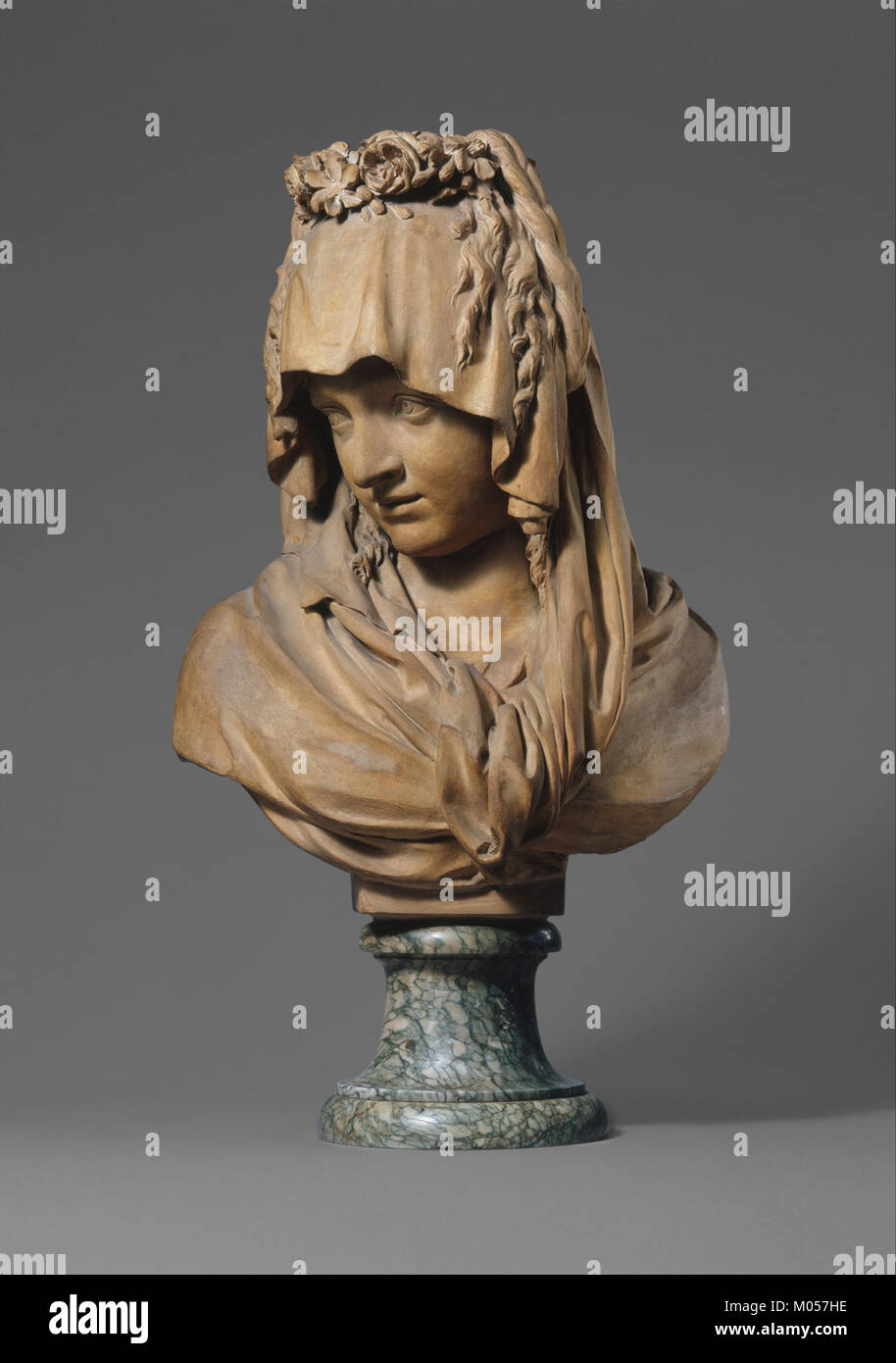 Bust of a Girl Veiled and Crowned with Flowers, a sculptural work ...
