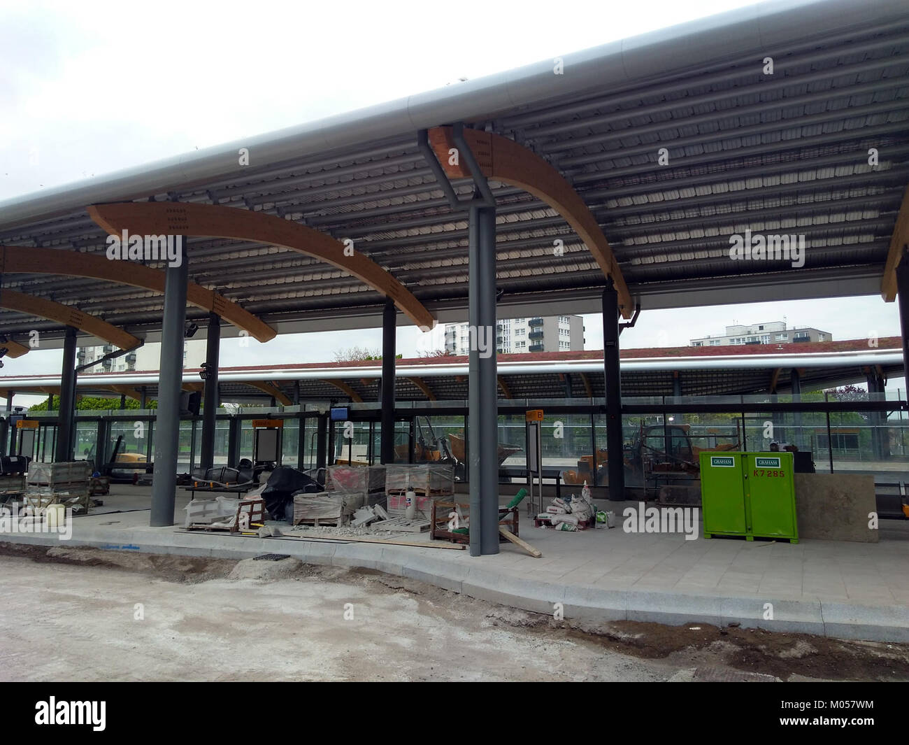 The construction of the bus station, captured in this photograph ...