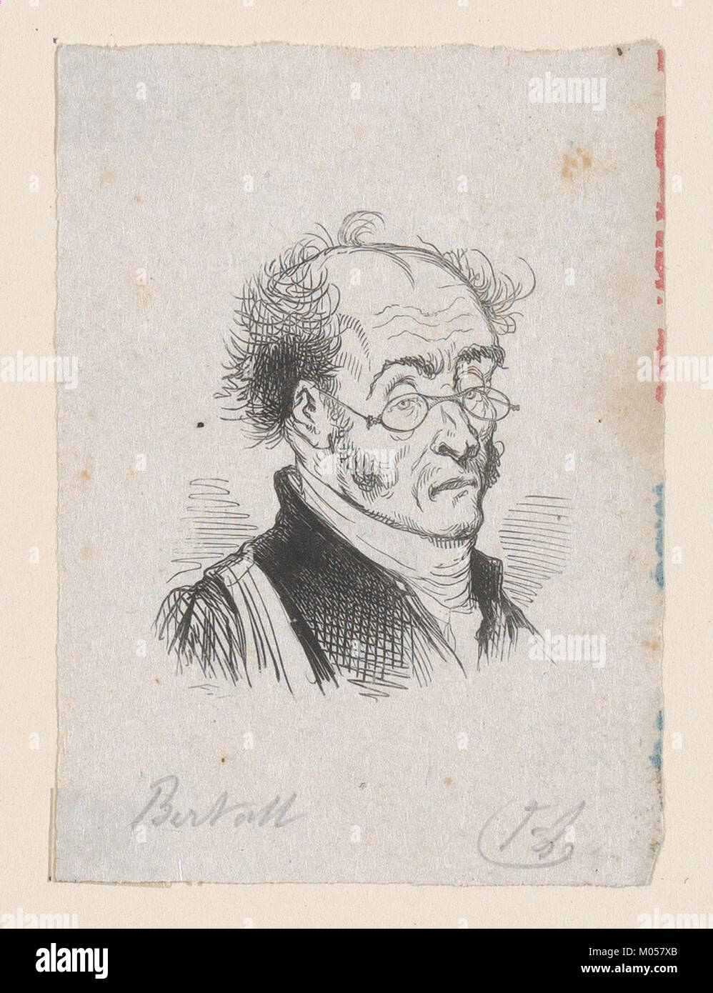 This bust portrait features a man wearing glasses, captured in a ...