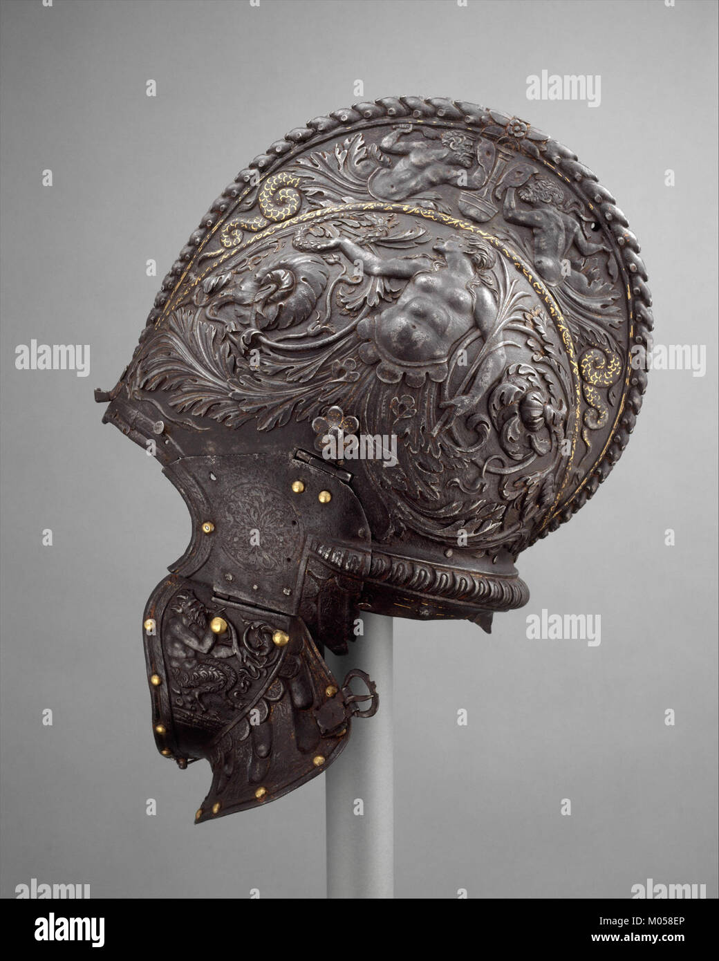 The Burgonet MET DT2770259 is a 16th-century Italian helmet ...