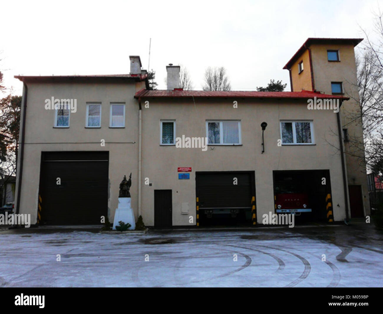 Budynek OSP, or Fire Department Building, located in JÃ³zefÃ³w, Poland ...