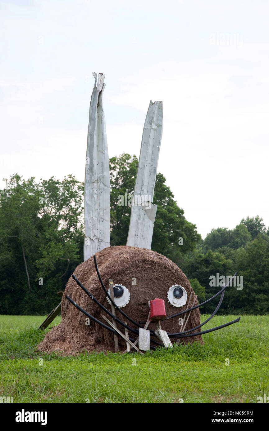 Rabbit made from a Hay bale Stock Photo - Alamy
