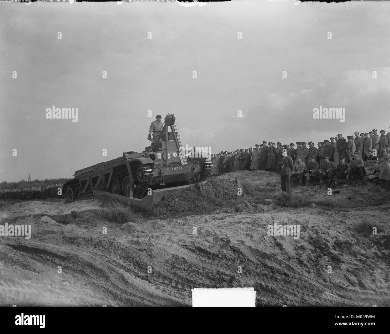 The image depicts a British tank regiment practicing military exercises ...