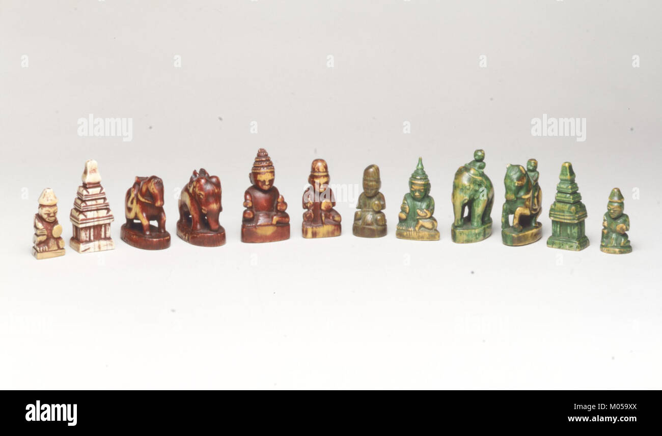 This Burmese chess set, displayed at the Metropolitan Museum of Art ...