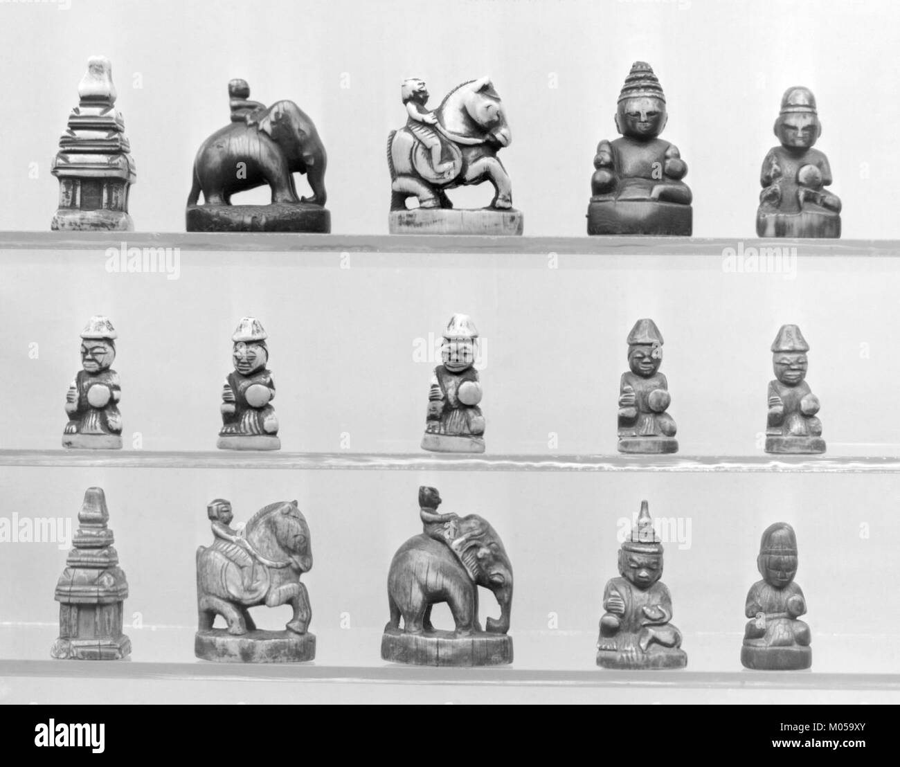This Burmese chess set, housed at the Metropolitan Museum of Art, is a ...