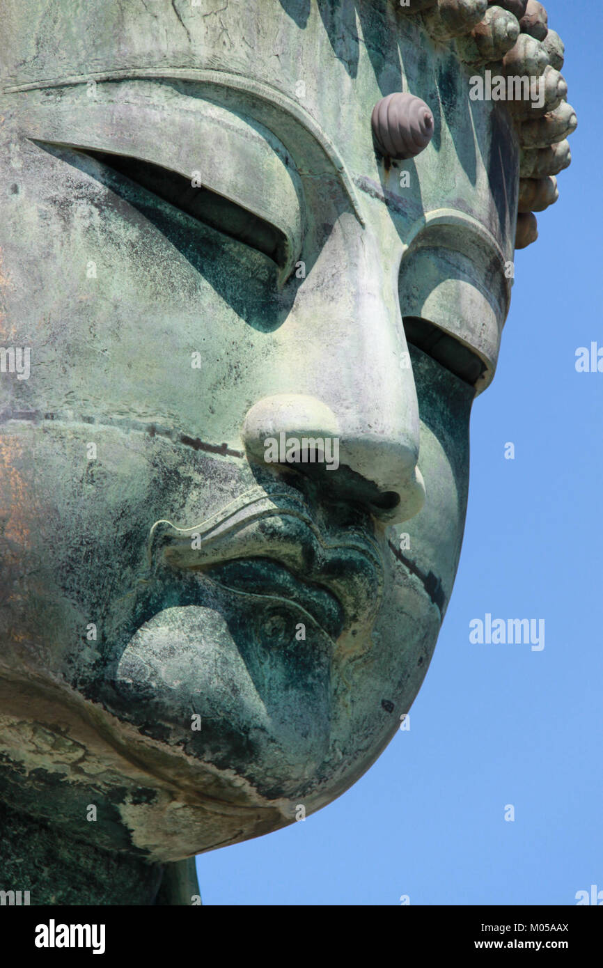The Buddha face from Kamakura is a famous sculpture located in Kamakura ...
