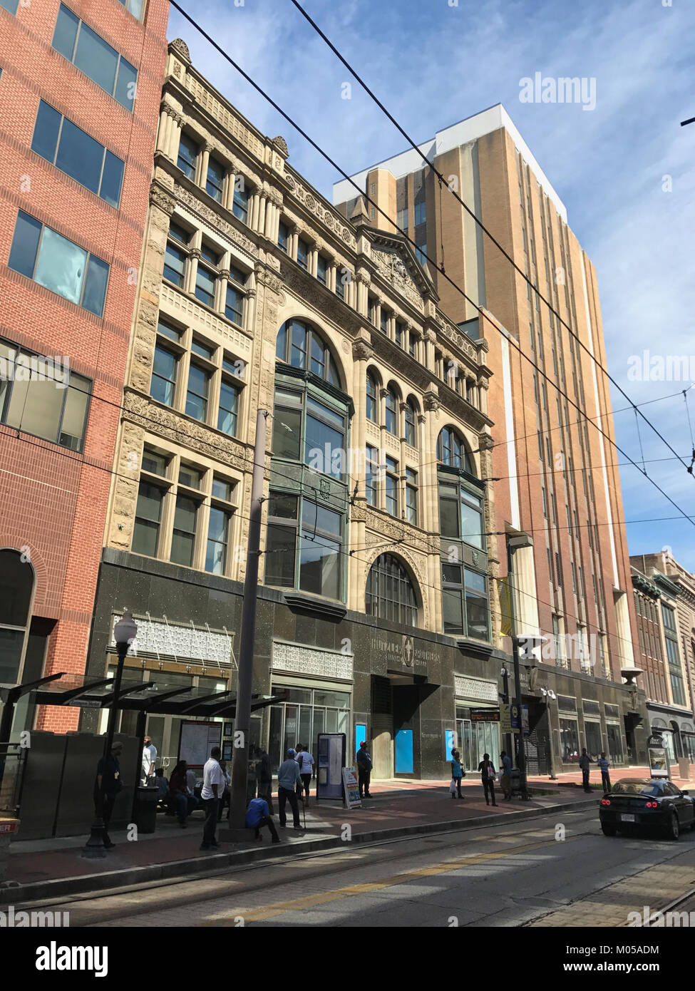 This photograph captures buildings along Howard Street in Baltimore ...