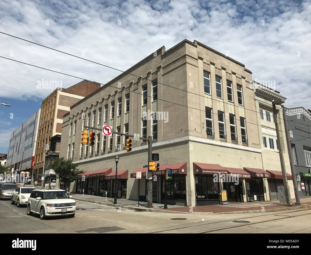 A photo of buildings on Howard Street in Baltimore, Maryland ...
