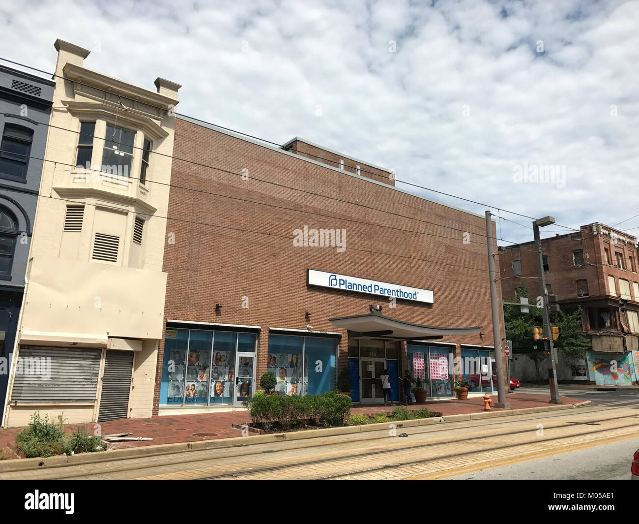 This image showcases buildings on Howard Street in Baltimore, Maryland ...