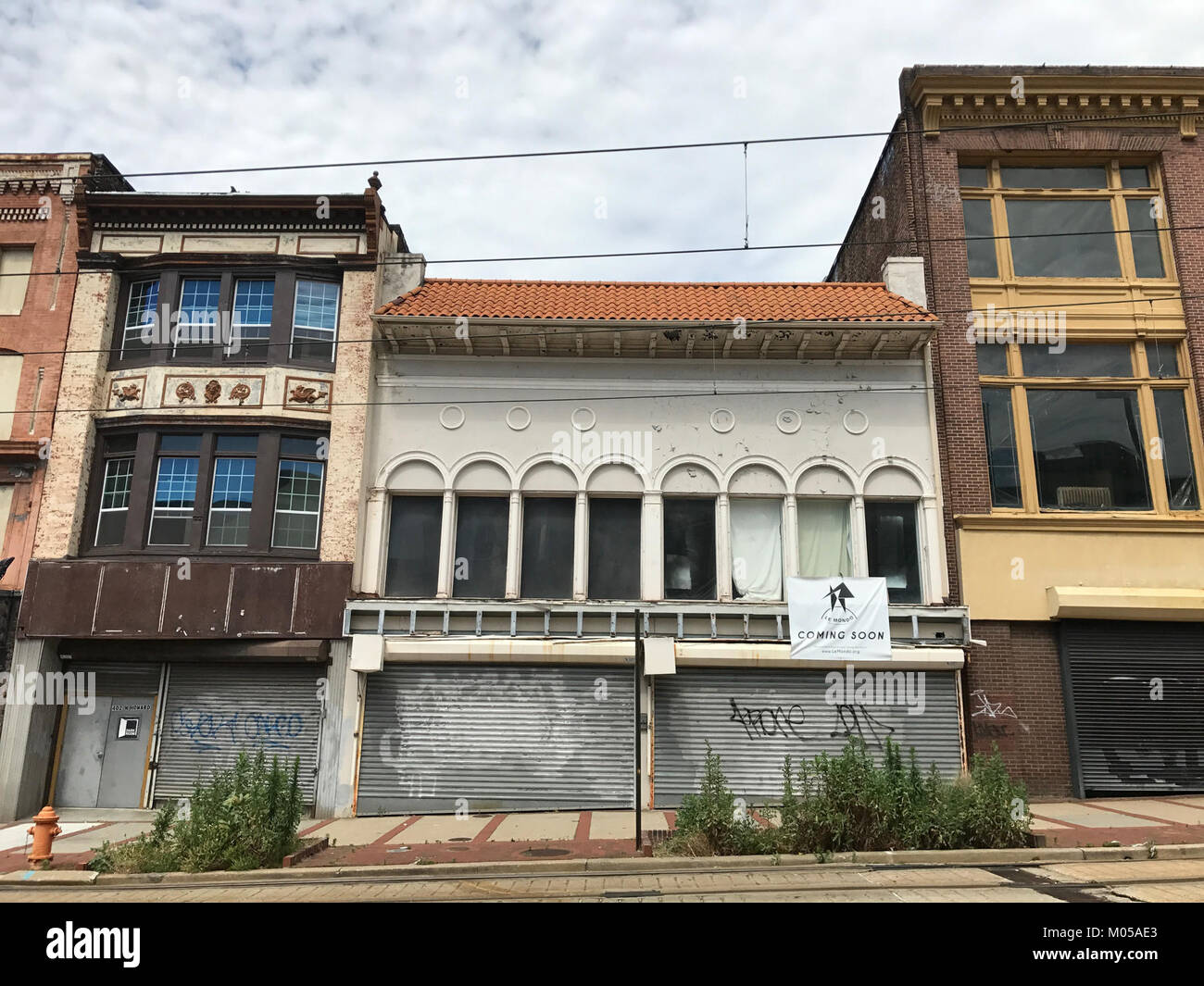 Photograph of buildings along Howard Street in Baltimore, Maryland ...