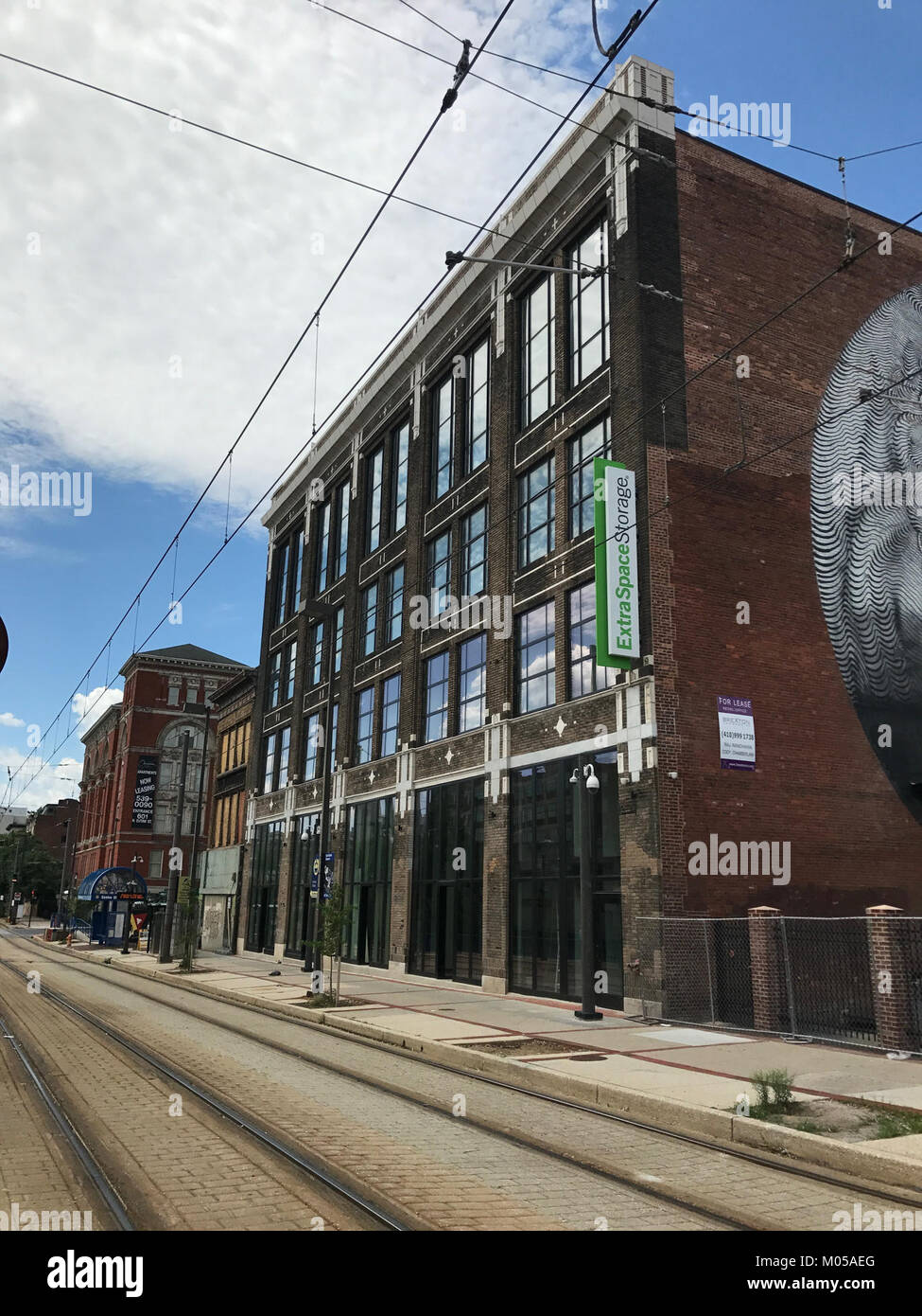 This image depicts buildings on Howard Street in Baltimore, Maryland ...