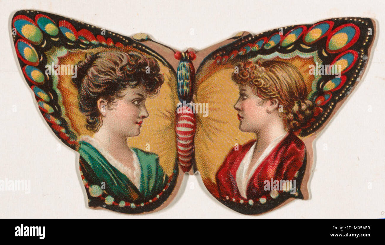 A card from the Novelties series (N228, Type 3) featuring a butterfly ...