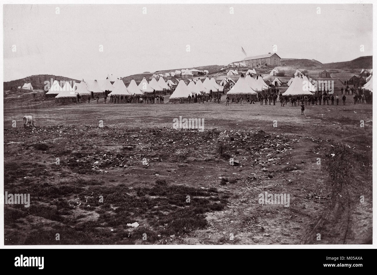 The camp of the 34th Massachusetts Infantry, located near Fort Lyon ...