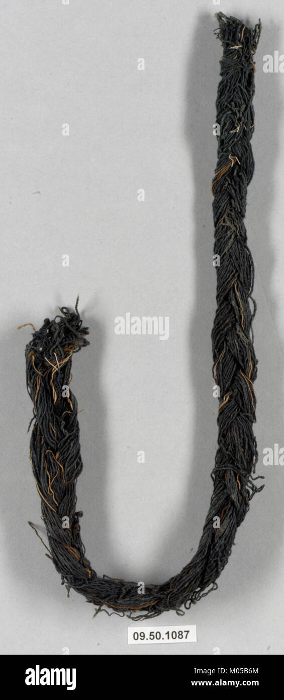 A braided head cord or fillet, an ancient accessory, possibly worn as a ...