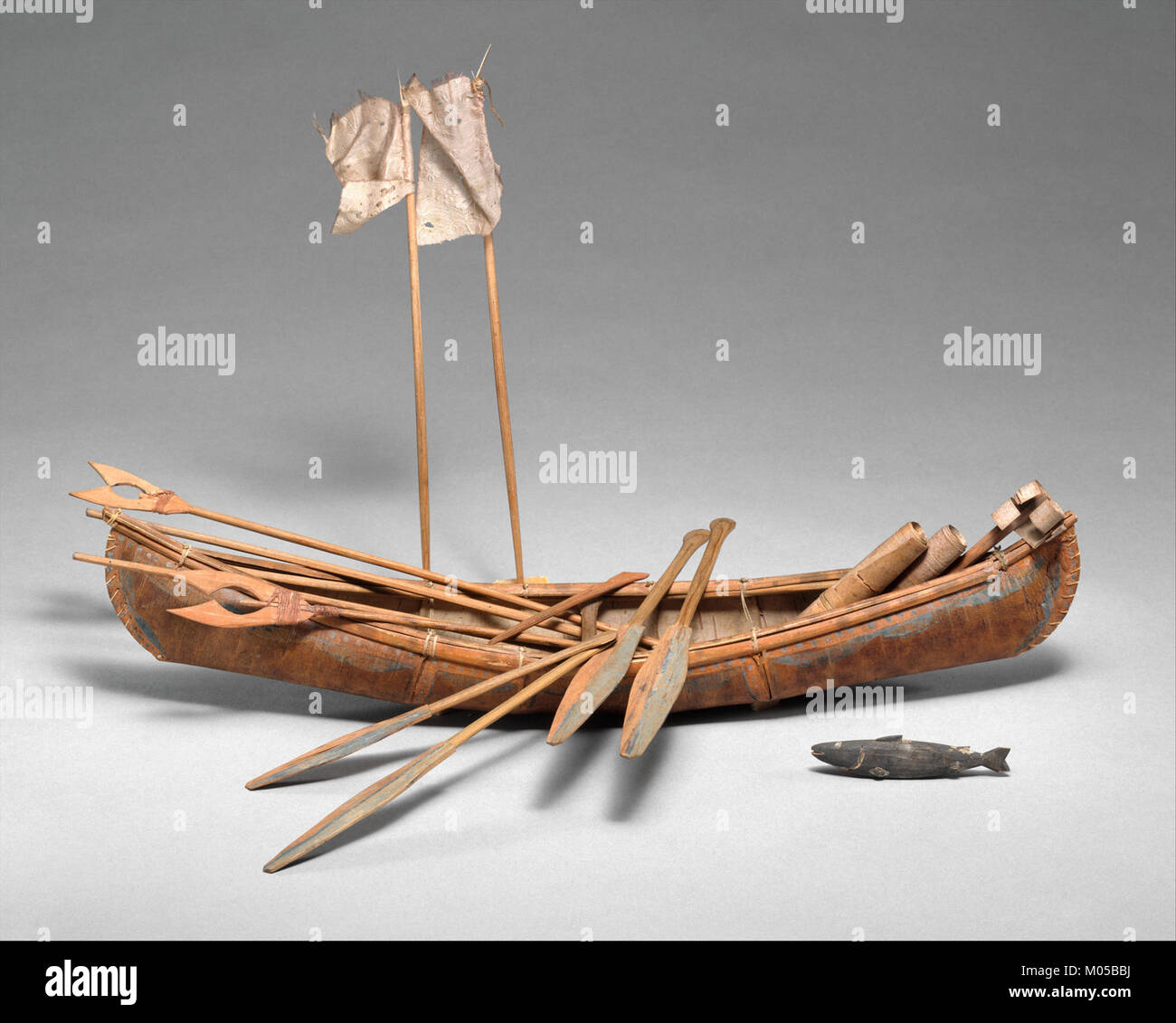 This canoe model, part of the Metropolitan Museum of Art's collection ...