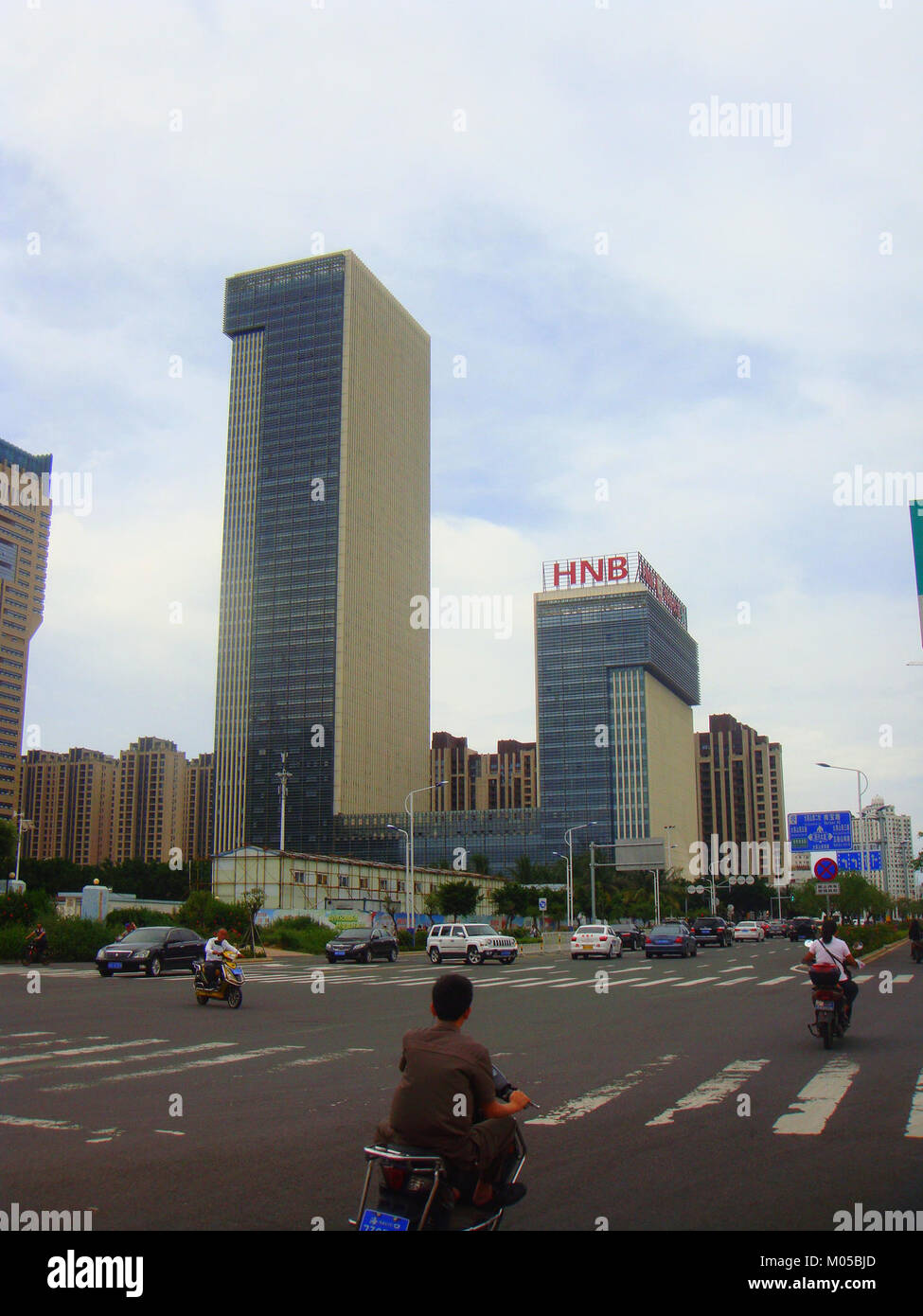 The buildings at the west end of Guoxing Avenue are part of the urban ...