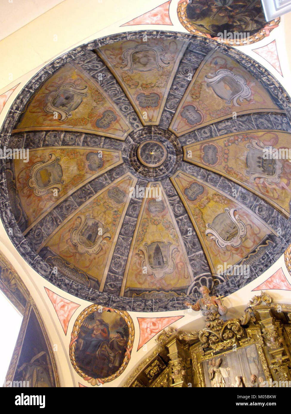 Interior view of the Baroque-style Iglesia Conventual de San Francisco ...