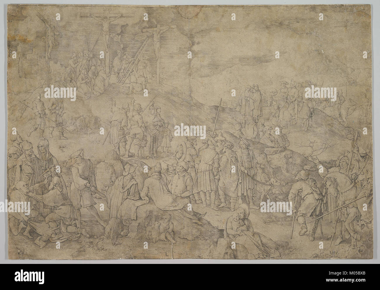 The image depicts Calvary, also known as Golgotha, the hill of ...