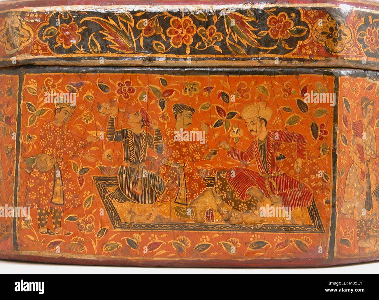 This artwork, titled Box with Scenes of an Emperor Receiving Gifts, is ...