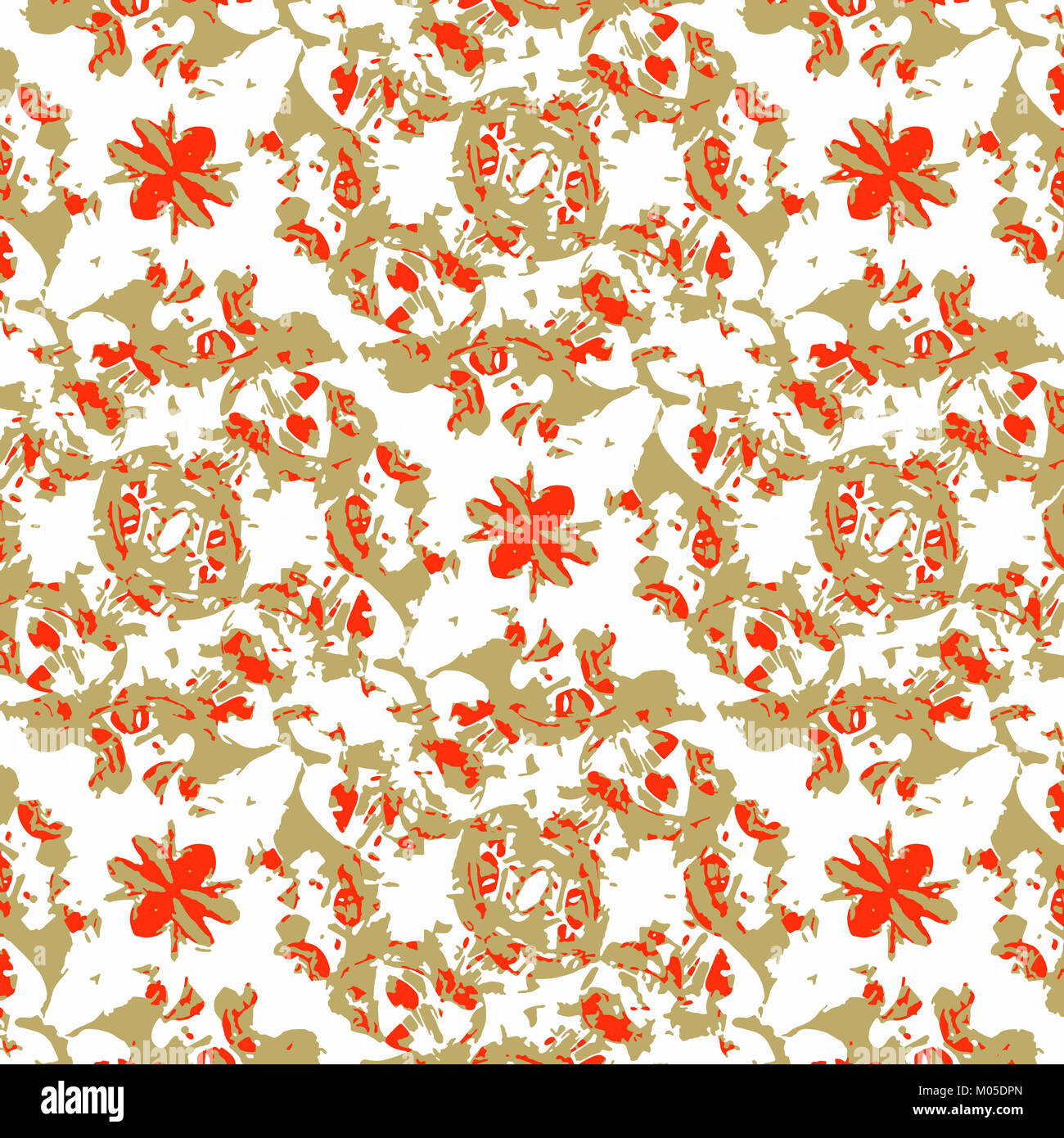 Digital art technique decorative motif seamless pattern design in warm ...