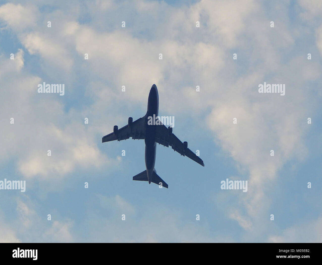 A British Airways Boeing 747 flies over Federal Way, Washington. The ...