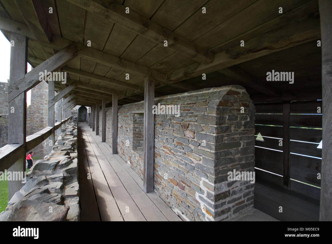 Caerphilly Castle hoarding interior Stock Photo - Alamy