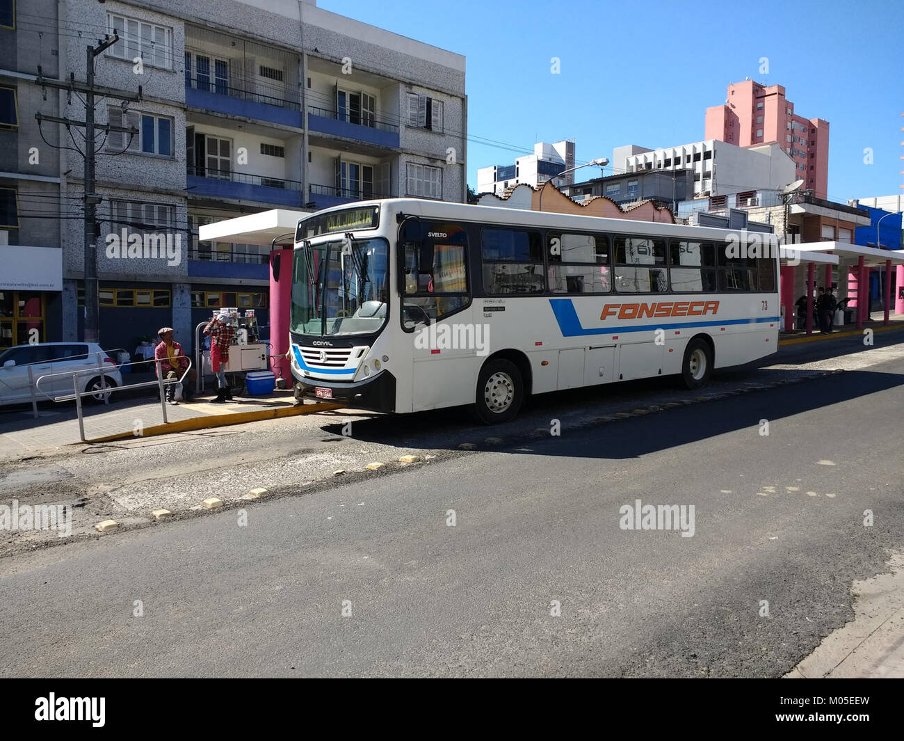 This image shows a bus in Santana do Livramento, a city in southern ...