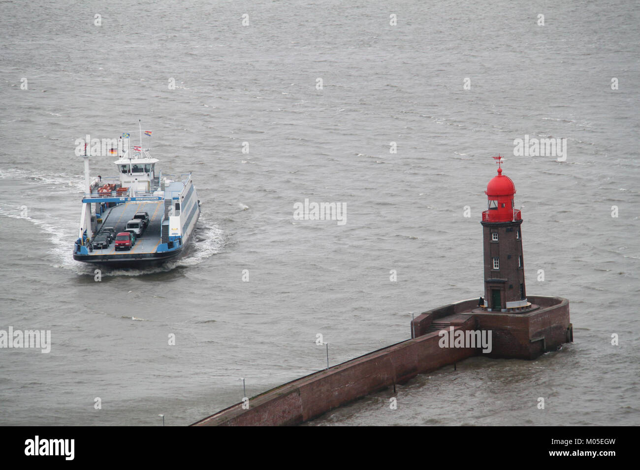 This photograph captures a scene from Bremerhaven, Germany, taken on ...