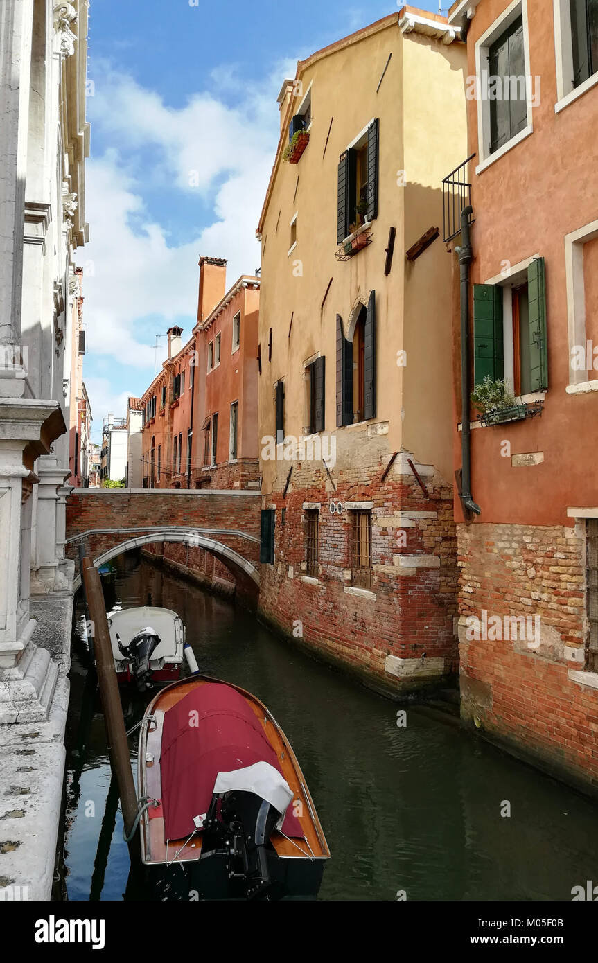 This photograph depicts the canal in the San Polo district of Venice ...