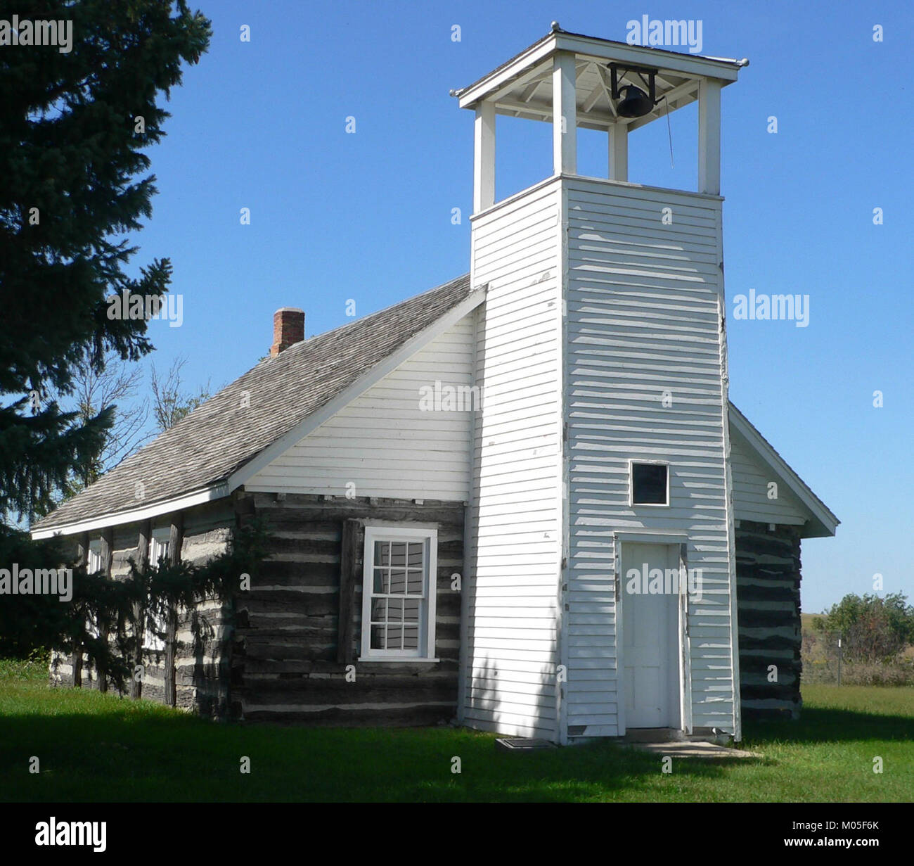 This image captures a view of the Brown Earth Church, taken from the ...