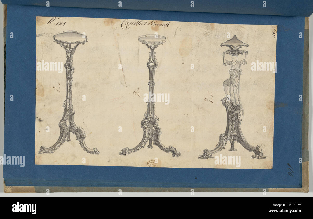 A design for candle stands from Chippendale Drawings, Volume I. These ...