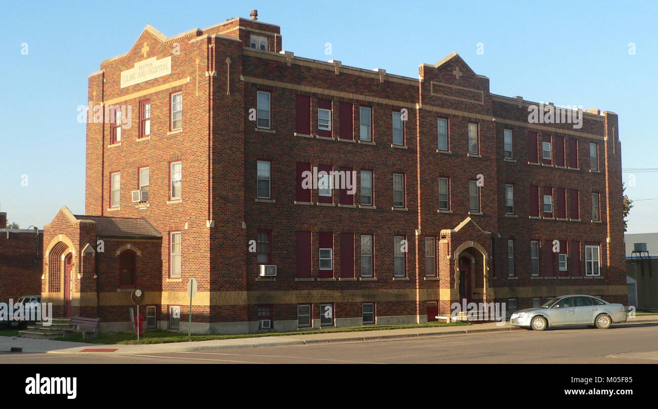 This image shows the Britton Clinic and Hospital from the southwest ...