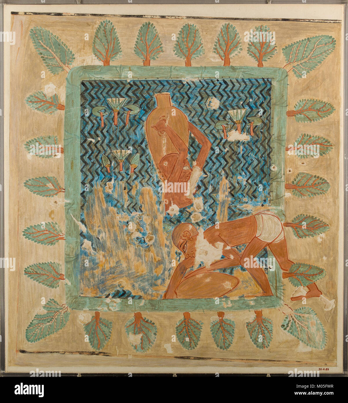 The image depicts brickmakers drawing water from a pool at the Tomb of ...