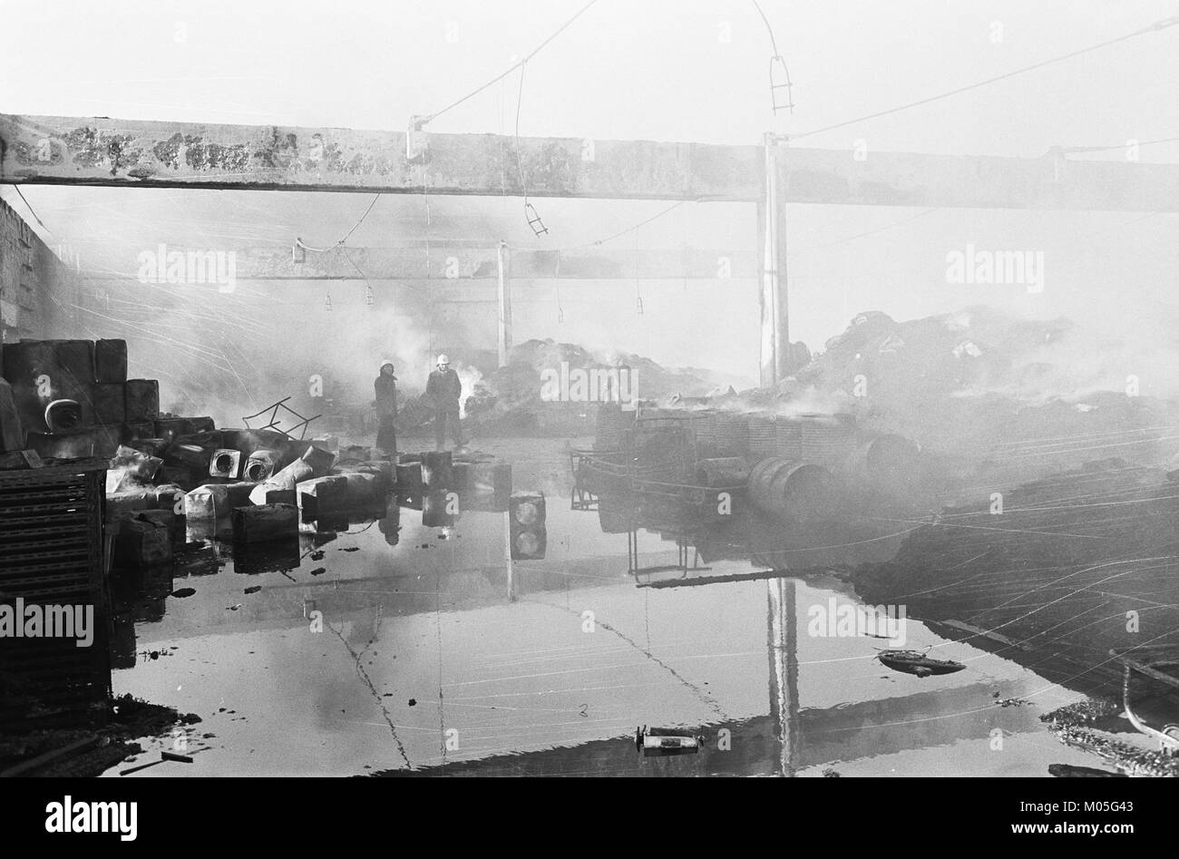 This image shows a fire at a dried vegetable factory in Elburg ...