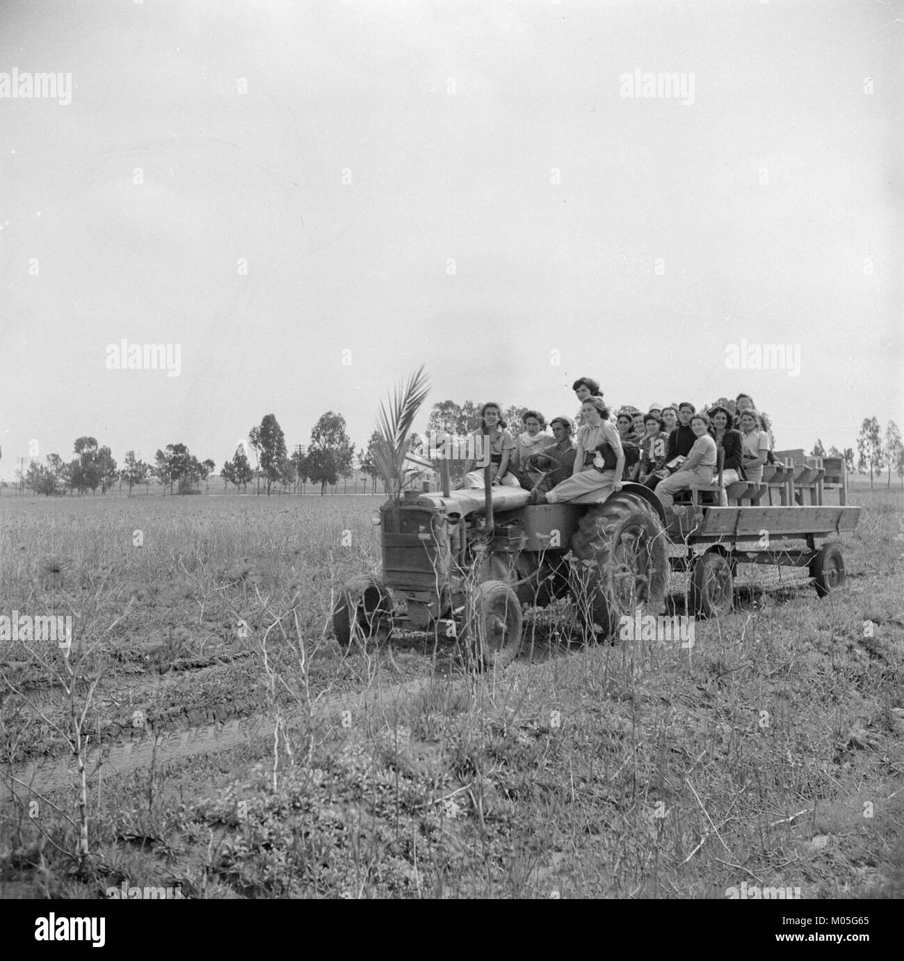 The title refers to the morning routine of a Kibbutz work team from ...