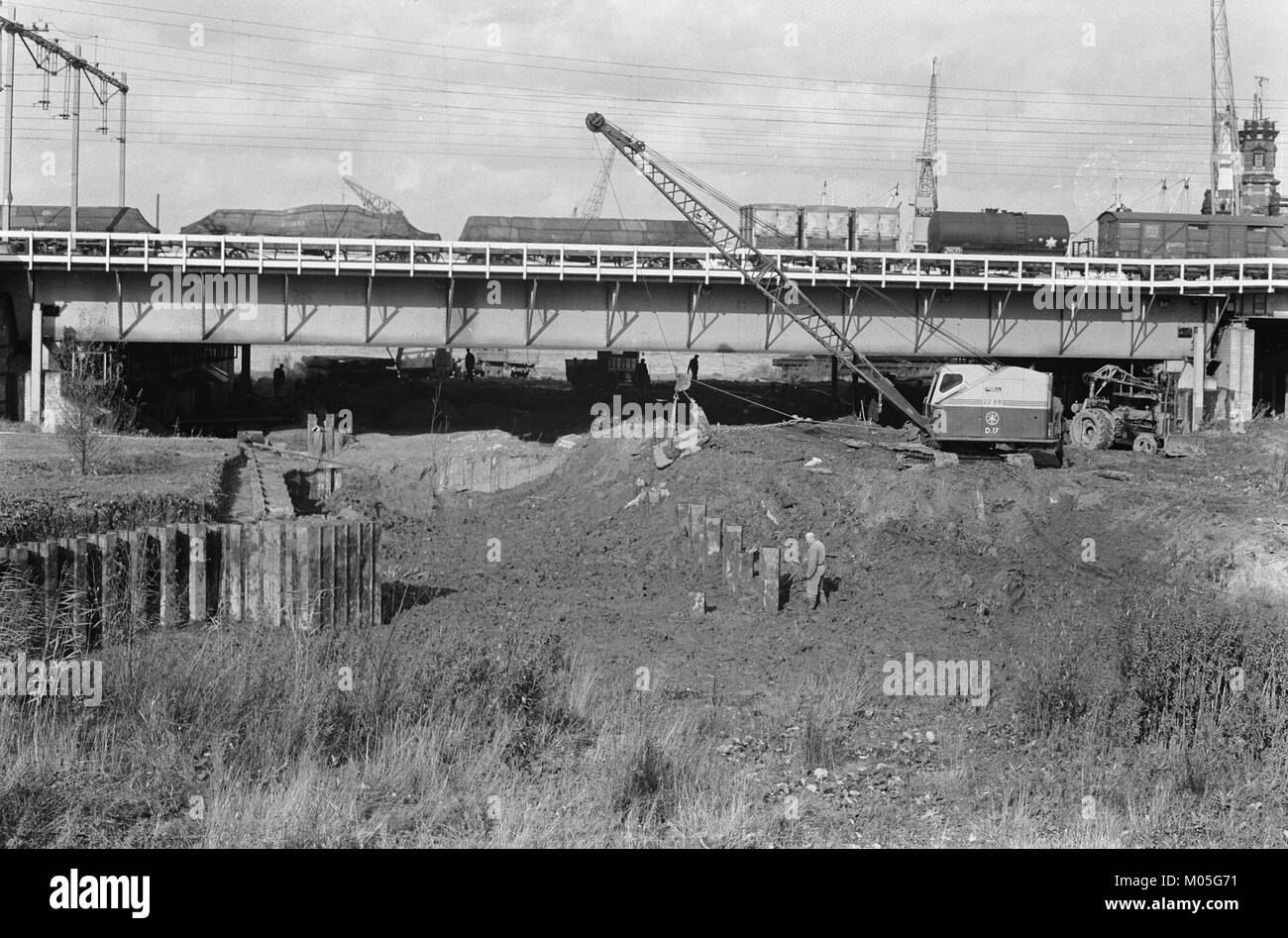 This image shows the construction site for the IJ Tunnel at ...