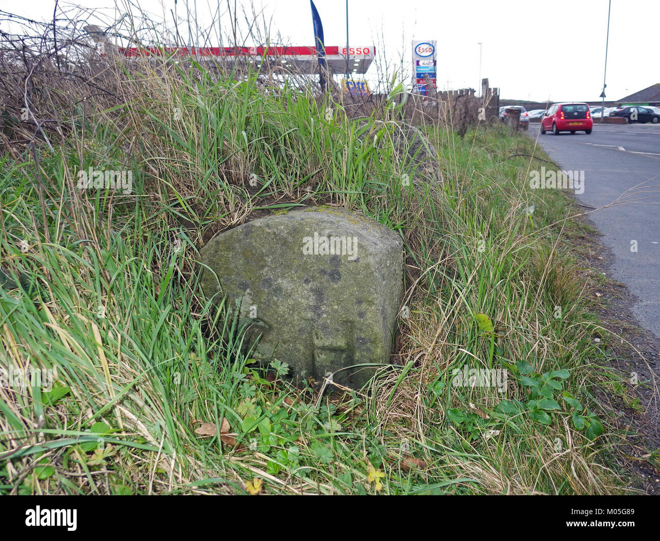 This boundary stone marks a specific historical boundary near Glyne Gap ...