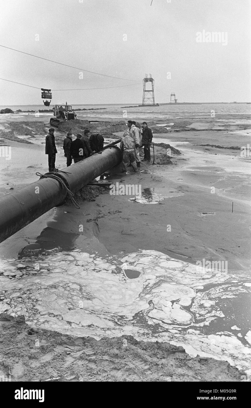The Grevelingendam is a dam in the Netherlands, and the image depicts ...