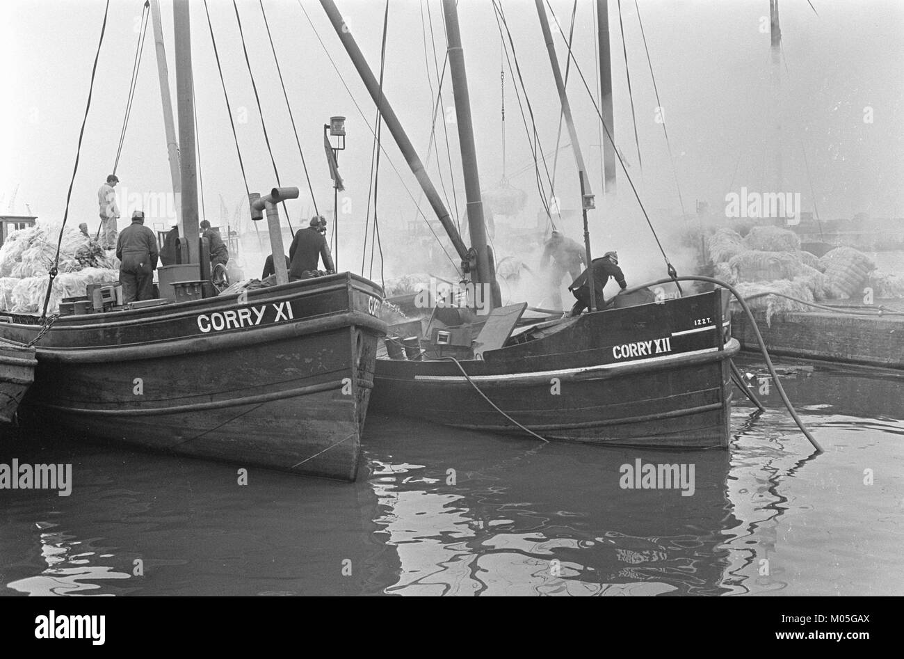 Cargo ship loaded in Black and White Stock Photos & Images - Alamy