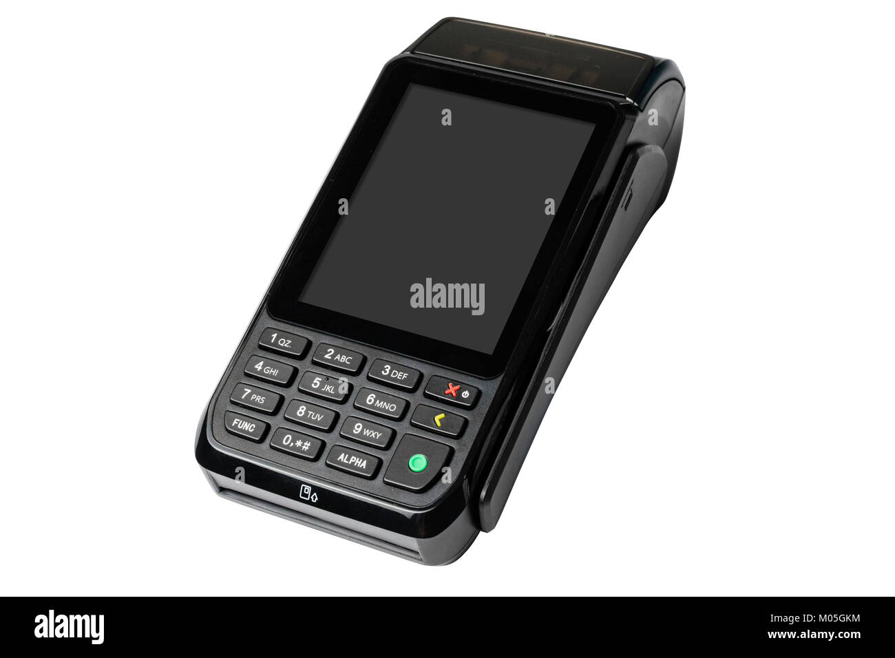 POS payment terminal with GPRS isolated on white background Stock Photo ...