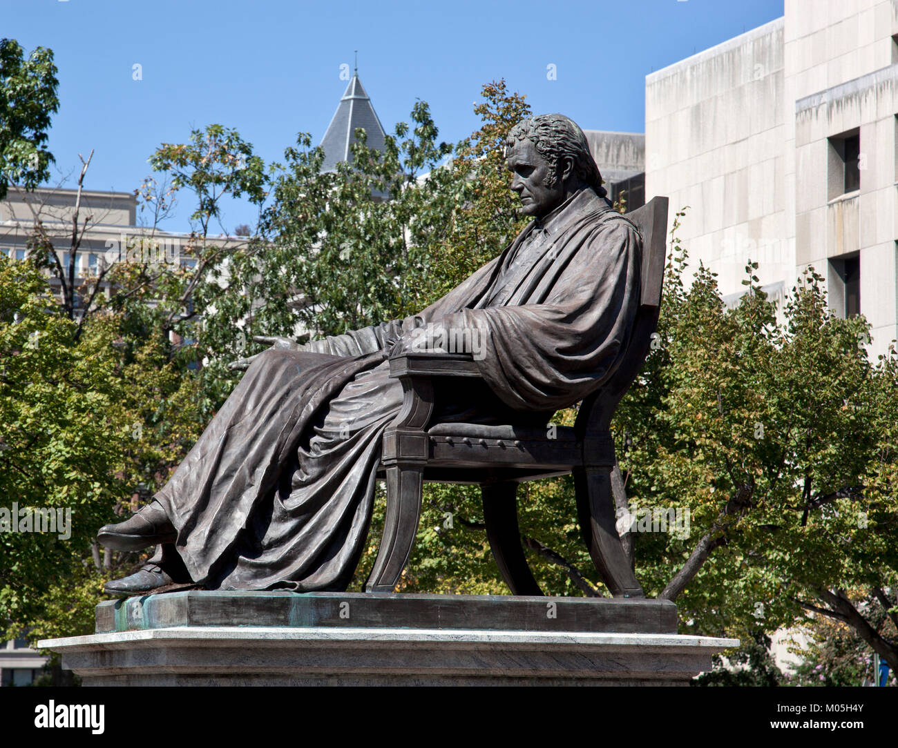 Statue of John Marshall, at the John Marshall Memorial Park, NW ...